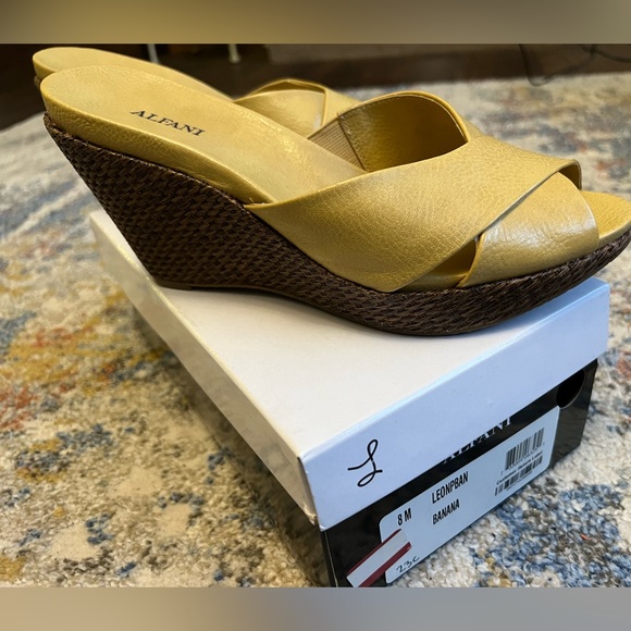 Alfani | Shoes | Alfani Banana Colored Wedges | Poshmark